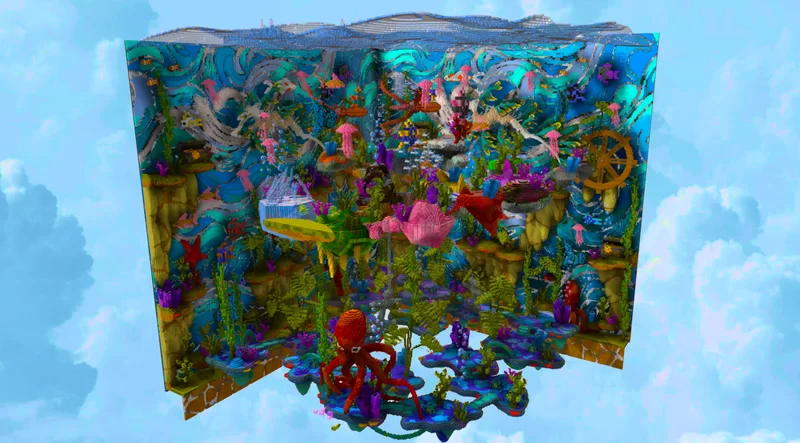 aquatic style box , boxpvp , size: 300x300 Minecraft Map