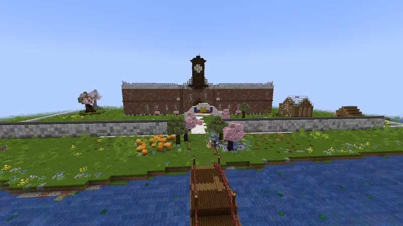 school + town Minecraft Map