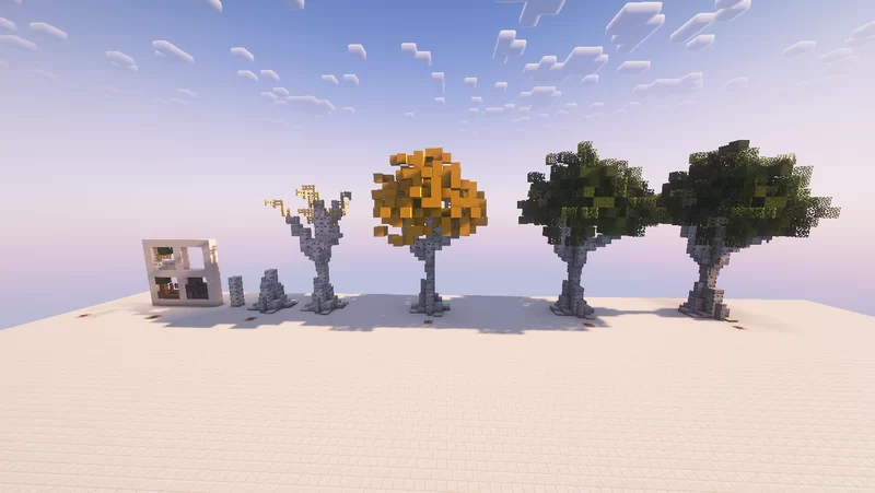 (small) Custom Tree Asset pack + Tutorial Minecraft Map