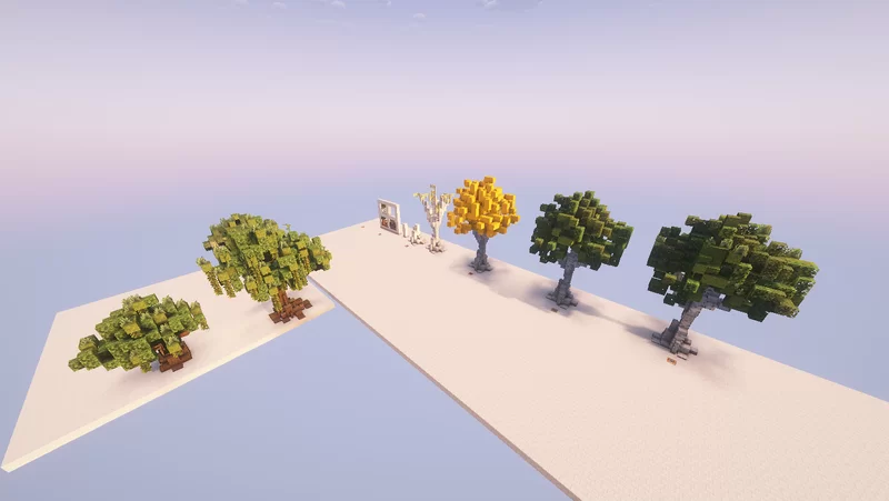 (small) Custom Tree Asset pack + Tutorial Minecraft Map