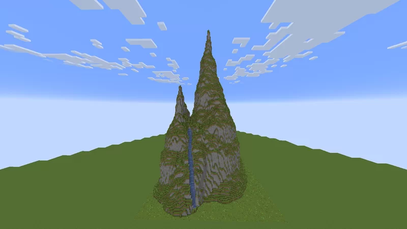 Custom mountain with waterfall Minecraft Map