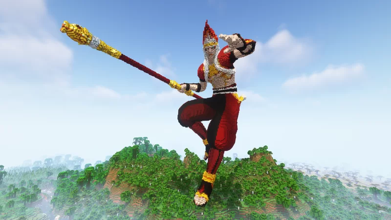 Minecraft Sun Wukong (Monkey King) Statue Free Minecraft Map