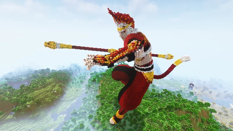 Minecraft Sun Wukong (Monkey King) Statue Free Minecraft Map
