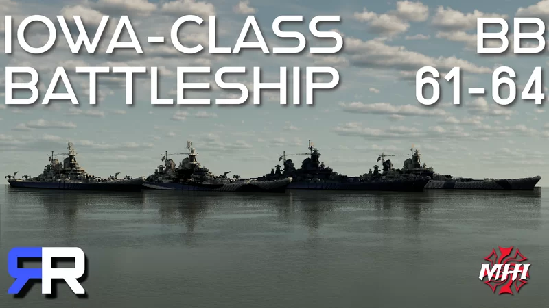 2:1 1944 Iowa-class Battleships Pack BB 61-64 Minecraft Map