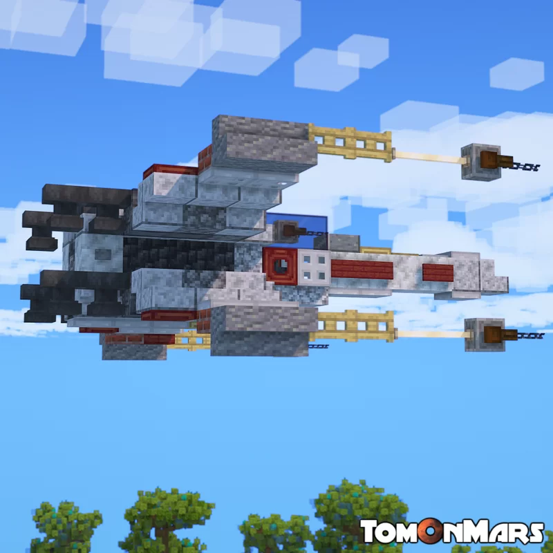 Star Wars in Minecraft | X-wing Starfighter design Minecraft Map