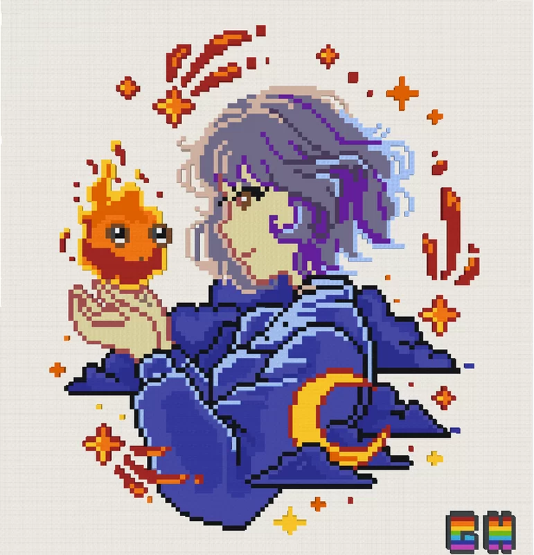 Anime Girl Pixel Art Minecraft Map