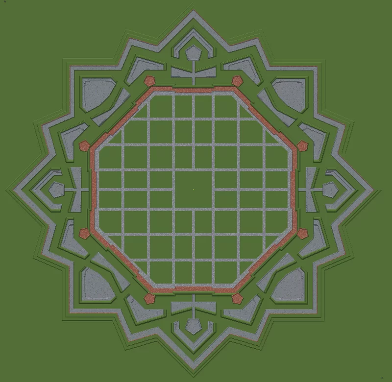 Octagonal Bastion Star Fort Minecraft Map