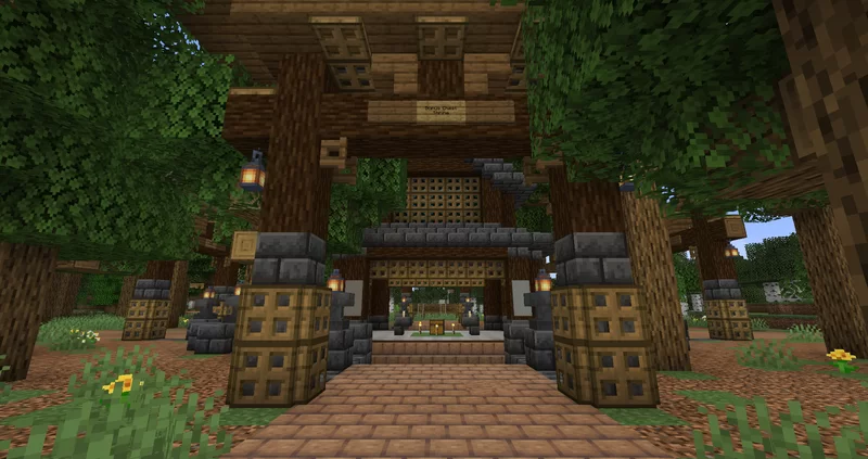 Japanese-Style Shrine for the Sacred Bonus Chest Minecraft Map