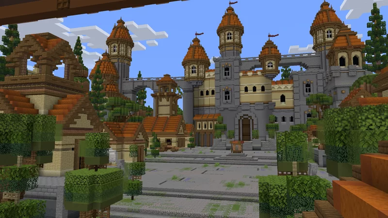 Orange Medieval Spawn (Sky Island) Minecraft Map