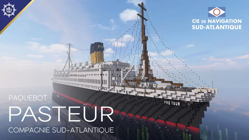 SS PASTEUR: The Beautiful French Liner of the South Atlantic Minecraft Map