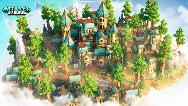 Spawn - Celestial Skyland | Download | 300x317 Minecraft Map