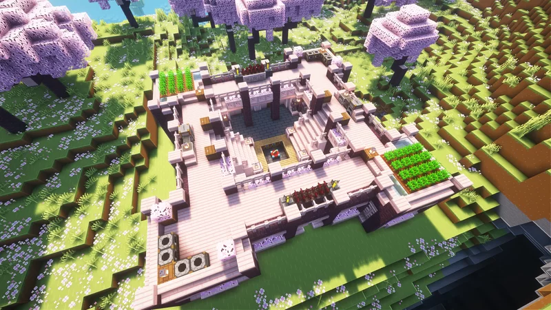 Minecraft: Cherry Blossom Survival Base Minecraft Map