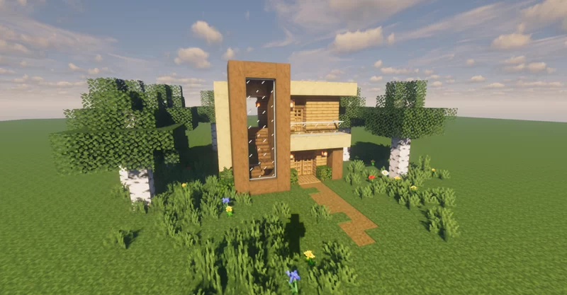 Wood House 13 (Map + Schem) Minecraft Map