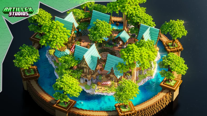 Spawn - Chill Village | Download | 150x150 Minecraft Map