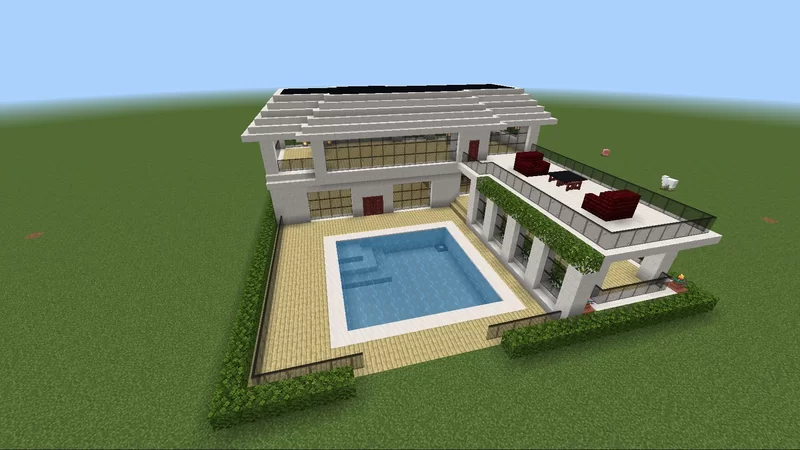 Modern House with a Pool Minecraft Map
