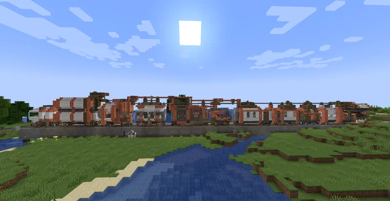 (Minecraft create mod) The Copper Sunrise : schematic of a large ...