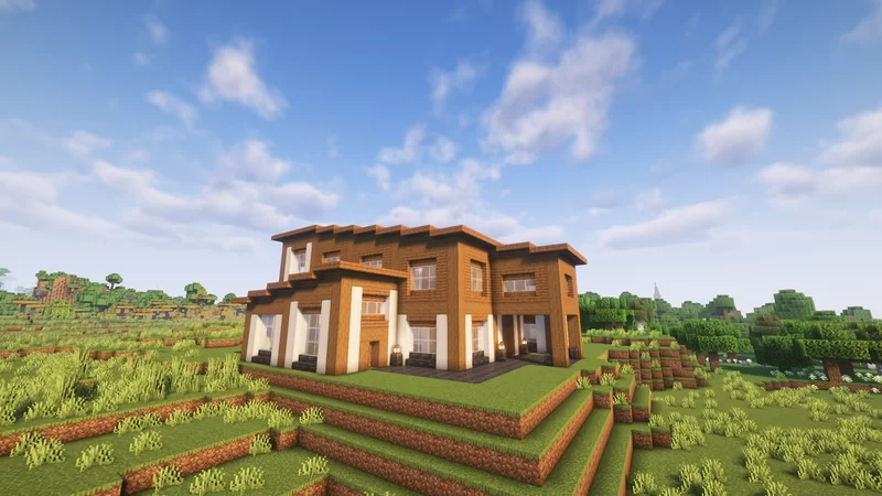 Large Modern House With Courtyard Minecraft Map