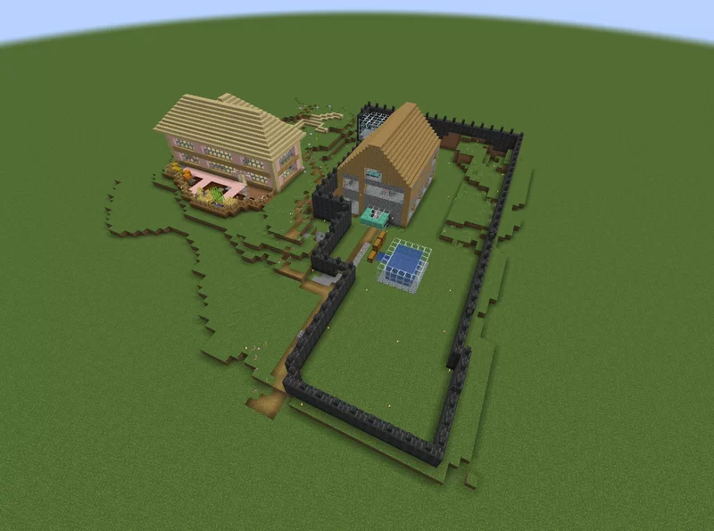 random build basic house on hill Minecraft Map