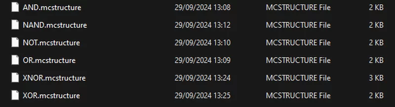 Mayhem's Logic Gate Schematics/MCStructures collection! Minecraft Map