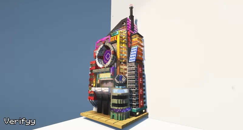 Cyberpunk Dense City Stack Minecraft Map