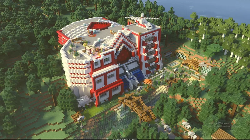 Mega Forest Redstone House Minecraft Map