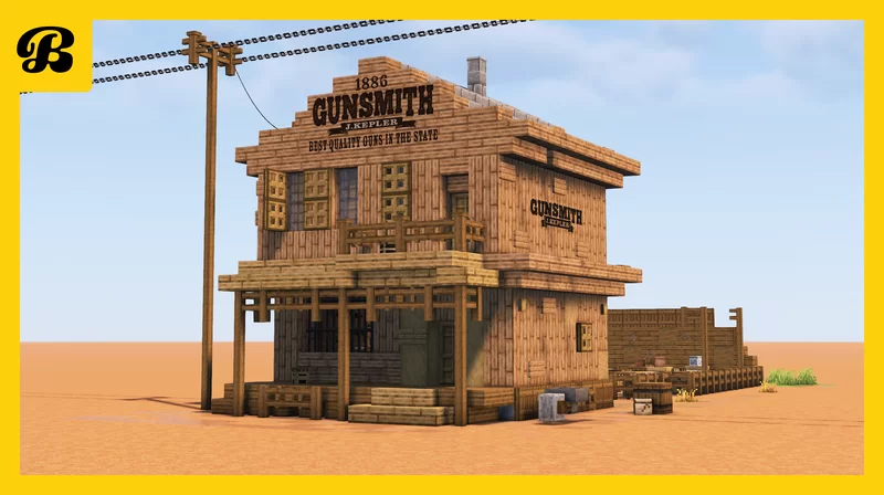Minecraft - Wild West - Gunsmith & Shooting range | Full Interior ...