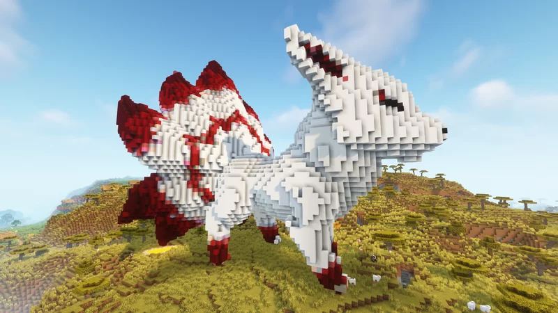 Minecraft 9 Tailed Fox Statue Free Minecraft Map