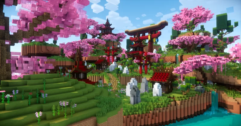 Japanese Terrain Spawn - 450x450 Minecraft Map