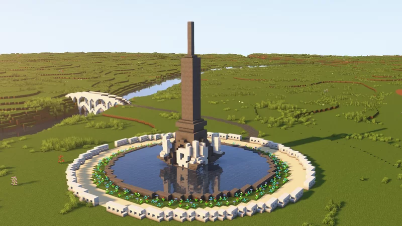 Roman-Inspired SPQR Fountain Minecraft Map