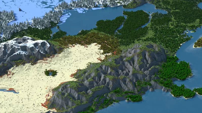 "ILium" [12000x6000] World painter & World Machine Minecraft Map