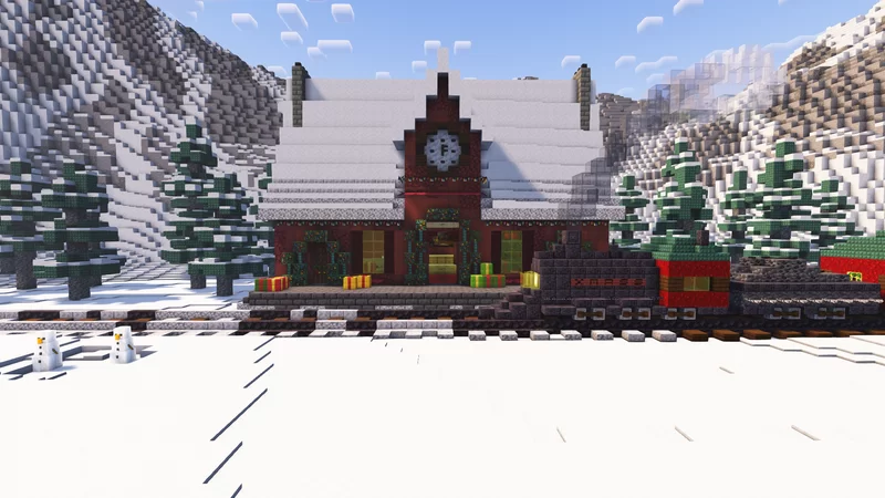 Christmas Train Station Minecraft Map