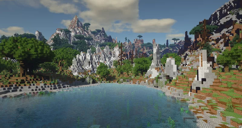 Reborna - A mountainous valley with a volcano Minecraft Map