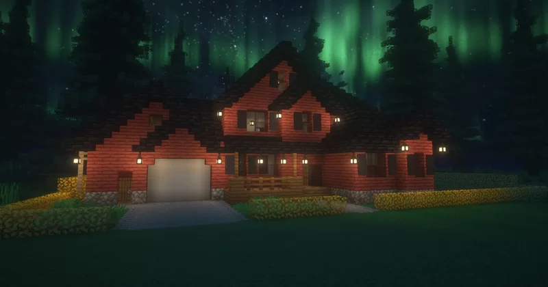 Red Canadian House [Custom Terrain] Minecraft Map