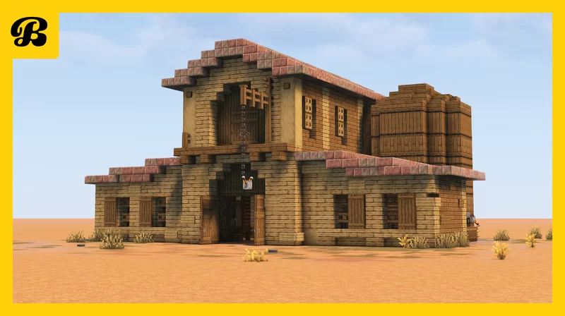 Minecraft - Wild West - Barn with grain silo | Full Interior Minecraft Map