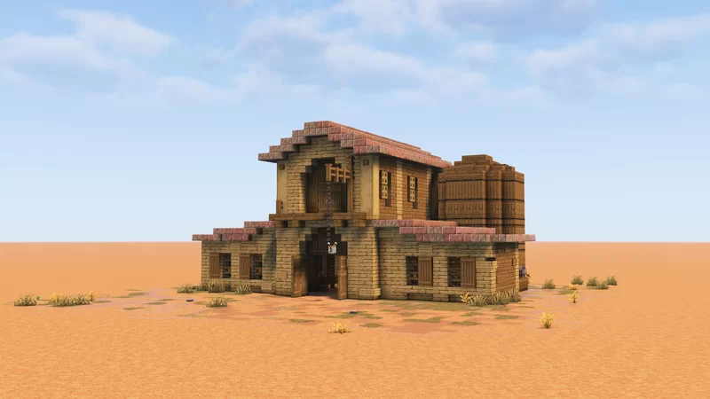 Minecraft - Wild West - Barn with grain silo | Full Interior Minecraft Map