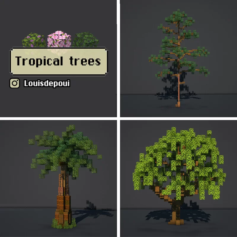 Tropical tree designs Minecraft Map
