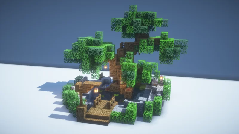 Bonsai Tree Pond Build Minecraft Map