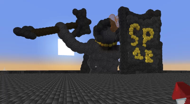 Roman Colosseum (Deepslate) With statue in center Minecraft Map