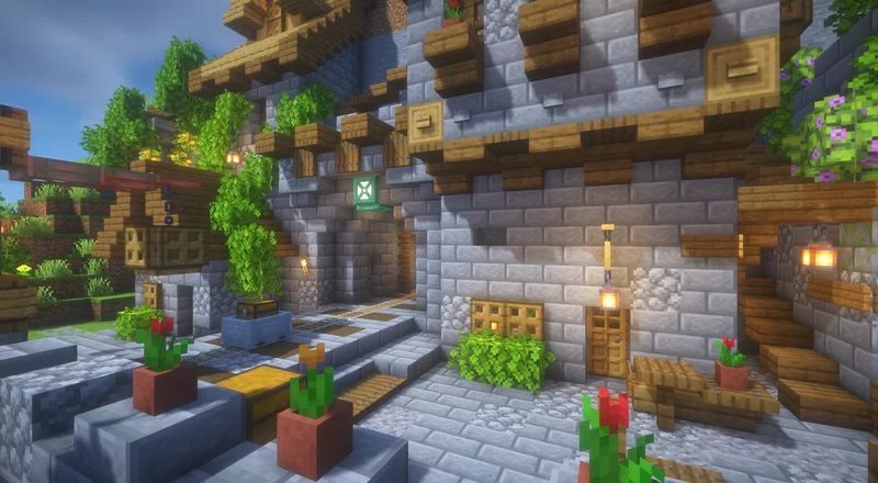 Mining Village, Village with Mine Entrance Minecraft Map