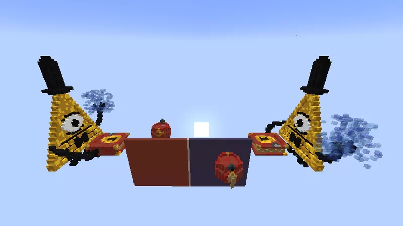 The bridge Minigame map gravity falls - Bill Cipher Minecraft Map