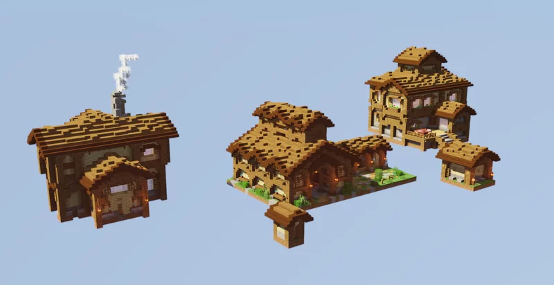 The Homestead pack -- (2 Houses, 1 stable, a Shed and a Outhouse ...