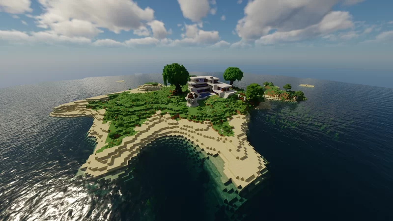 Minecraft modern house 04 with sea island, survival / FREE Minecraft Map