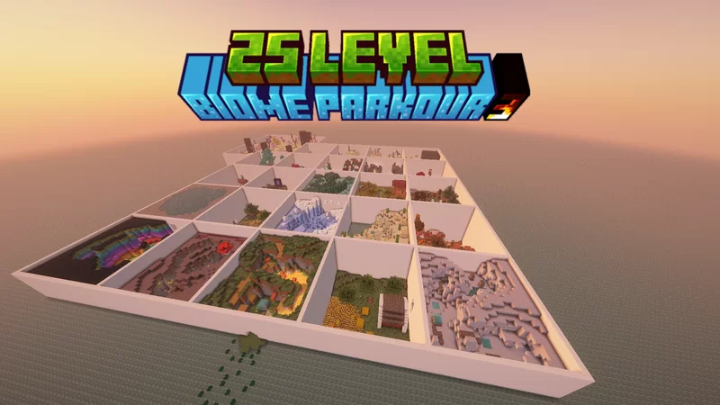 25 Level Biome Parkour 3 Minecraft Map