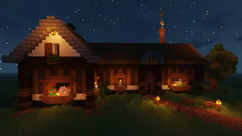 A Small Wooden Mansion [with an empty Attic] Minecraft Map