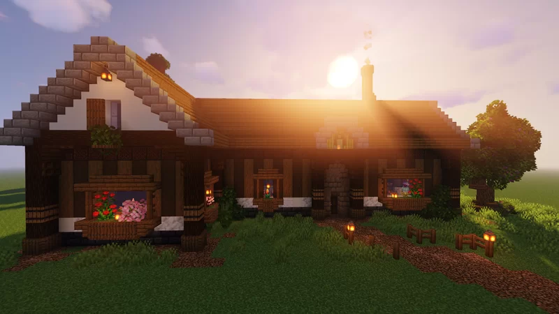 A Small Wooden Mansion [with an empty Attic] Minecraft Map