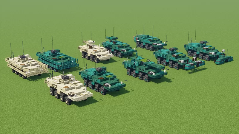 Stryker ICV, MGS, ESV, MEV, ATGM Pack Minecraft Map