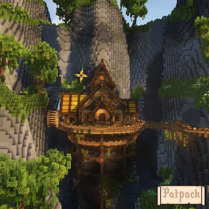 Minecraft- Fantasy Cliffside Manor Minecraft Map