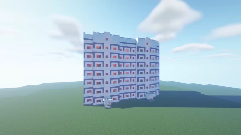 Blue soviet panel house from the 80s Minecraft Map
