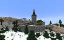Mountain Castle Monastery with small fountain interior included ...