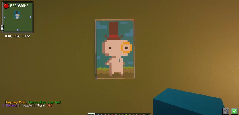 postać z fez pixel art Minecraft Map